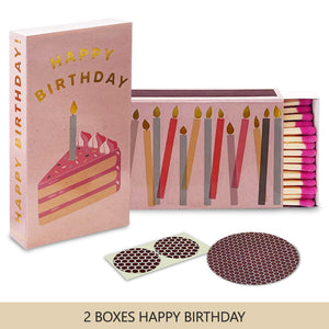 Set of 2 Birthday Wishes Matchboxes with 4" Matches