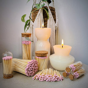 4" Light Pink Tip Safety Matches - 300 Matchsticks